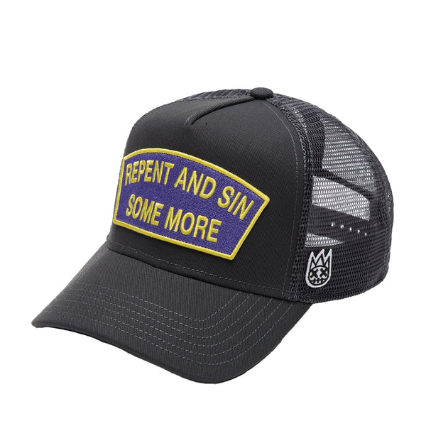 Cult Of Individuality Mens Repent And Sin Some More Trucker Hat 625BC ...