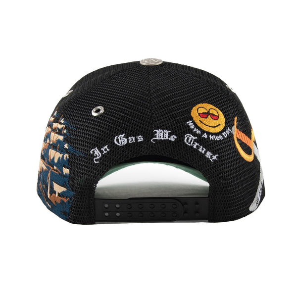 Gas Nyc Mens Gas Nation Trucker Hat Black | Premium Lounge NY
