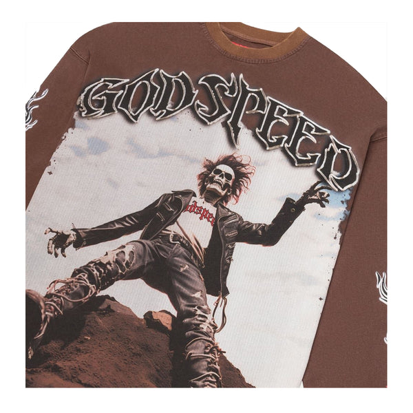 Godspeed Mens Rocker Long Sleeve Shirt Brown Wash | Premium Lounge NY